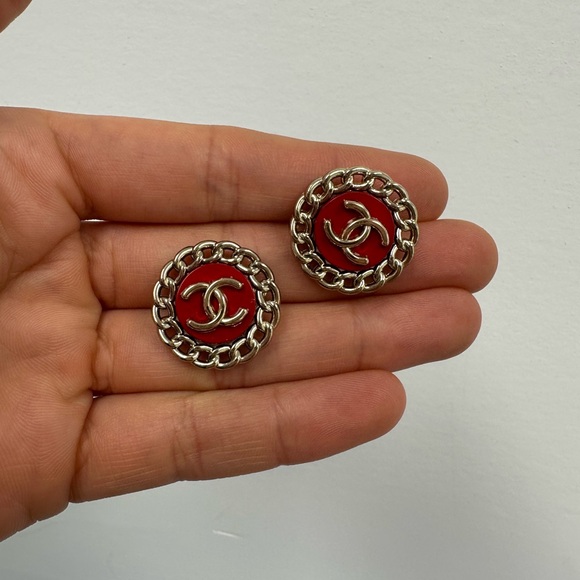 CHANEL | Jewelry | Upcycled Authentic Chanel Button Earrings Post Studs ...